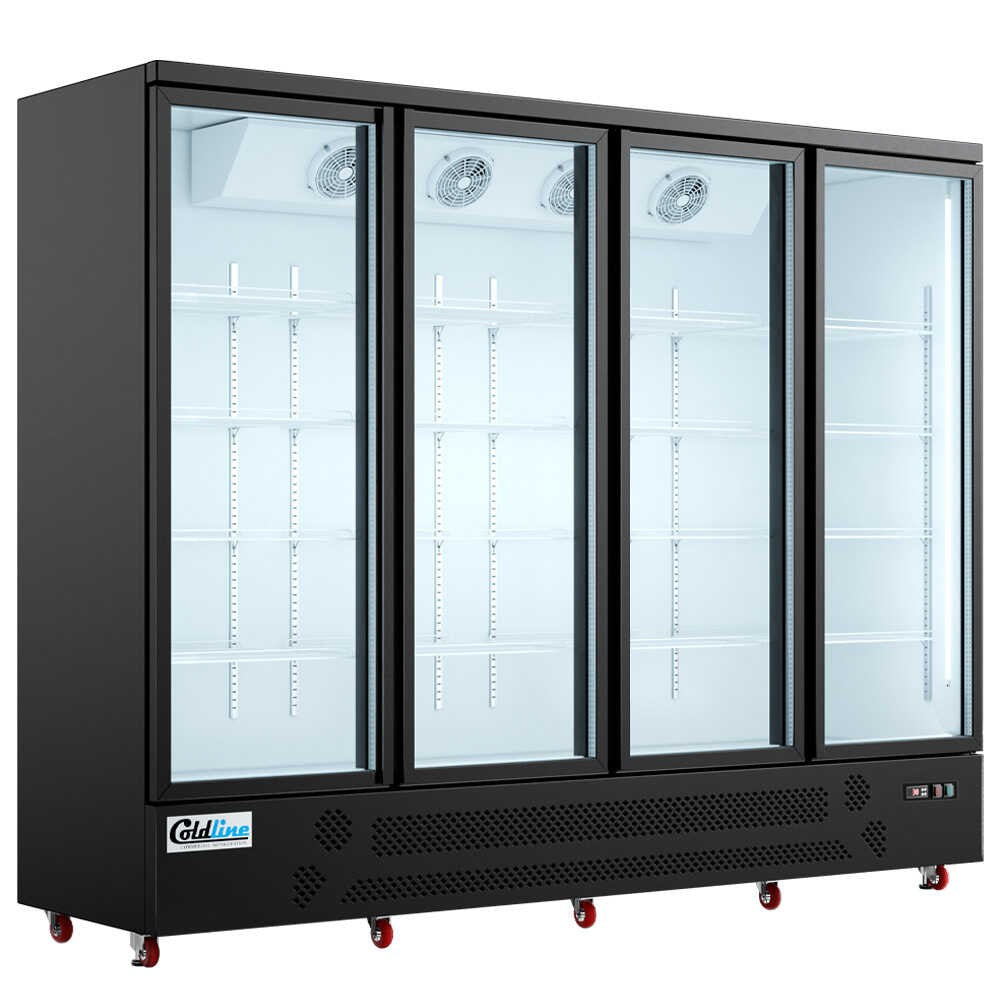 Coldline D4-B 98" Four Glass Door Merchandiser Freezer with LED ...